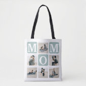 Modern Multi Photo Grid Cute MOM Gift Tote Bag | Zazzle