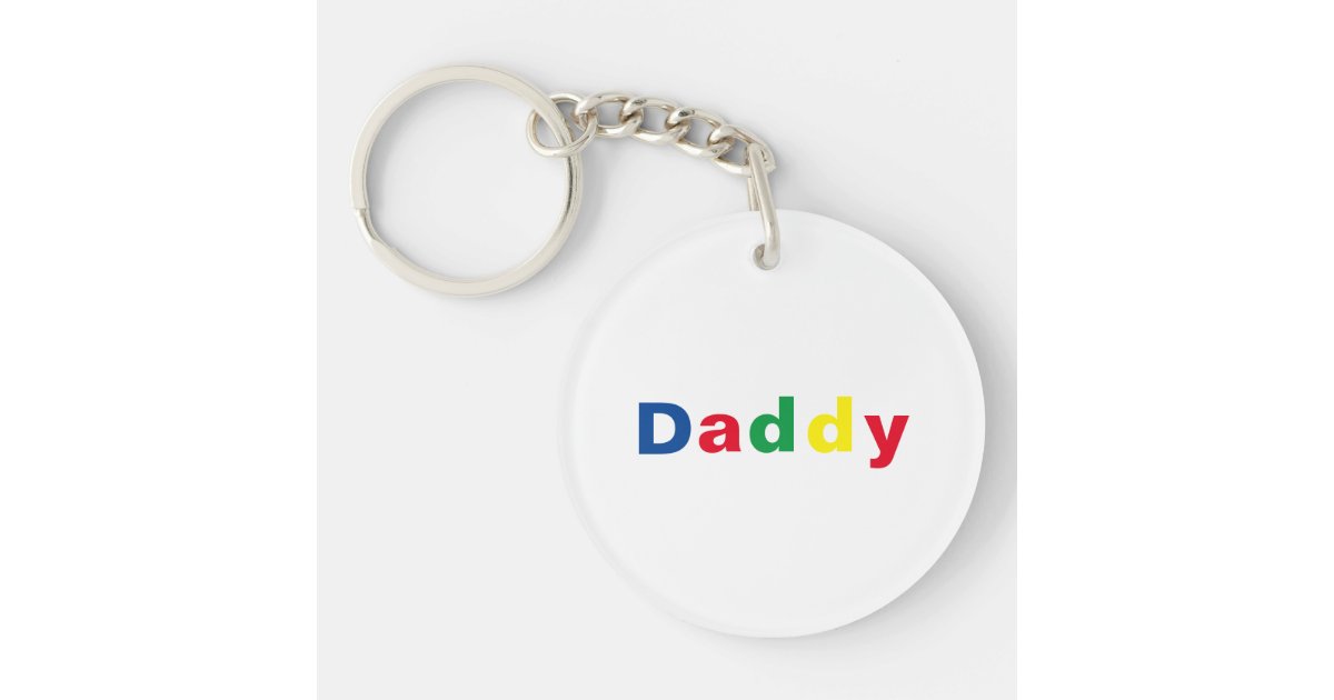 Modern Multicolored Daddy Keychain | Zazzle