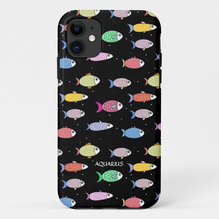 Modern multicolored fish on black Case-Mate iPhone case | Zazzle.com