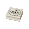 Modern Music Notes Round Name & Return Address Rubber Stamp | Zazzle