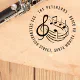 Modern Music Notes Round Name & Return Address Rubber Stamp | Zazzle