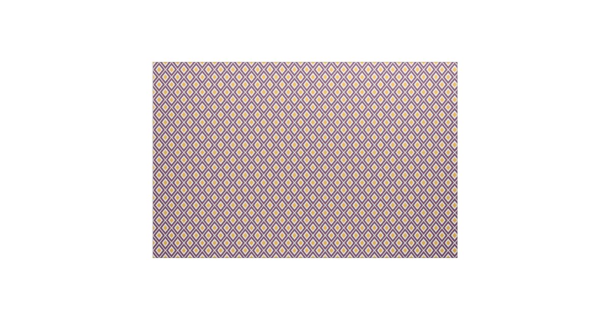 Modern Mustard Yellow and Purple Ikat Pattern Fabric | Zazzle