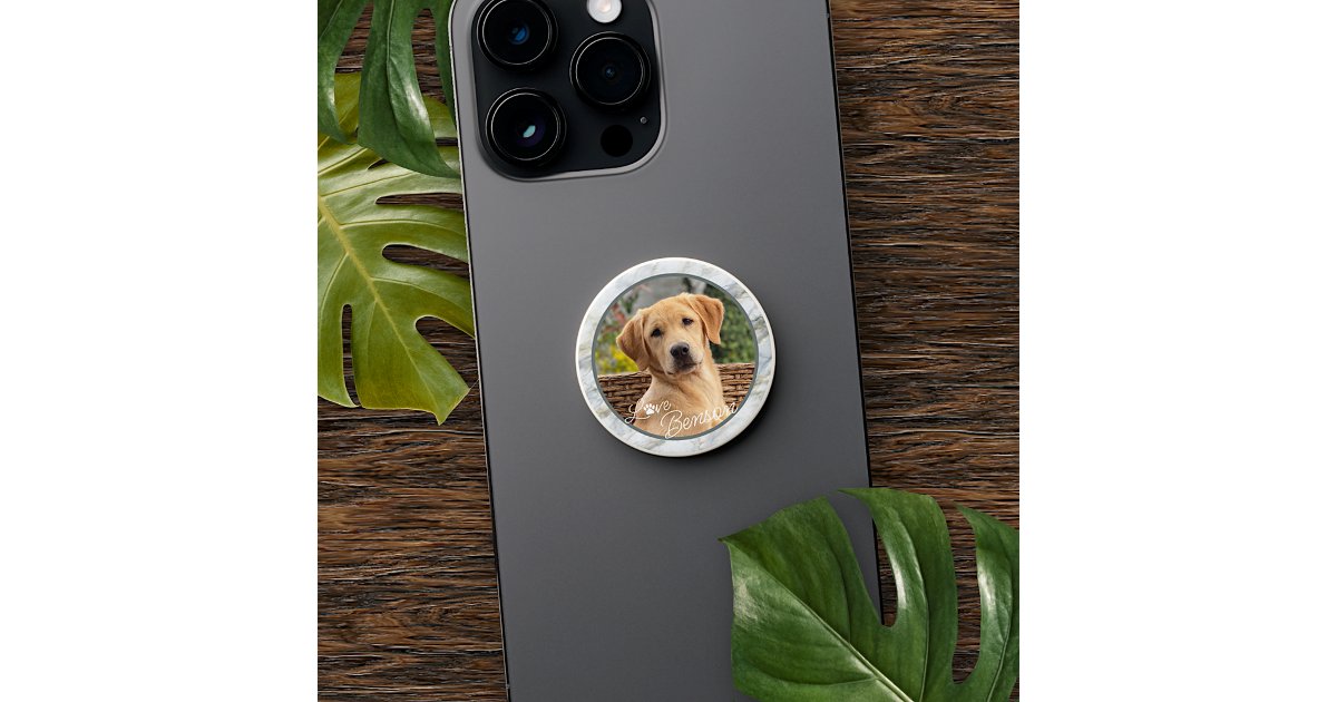Modern My Best Friend Picture Love Paw Print PopSocket | Zazzle