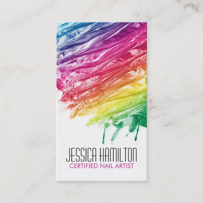 MODERN NAIL ARTIST BUSINESS CARD TEMPLATE | Zazzle.com
