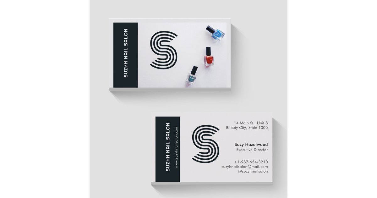 Modern Nail Polish Set Nail Salon Business Card | Zazzle