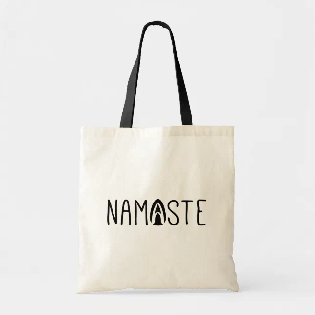 Modern Namaste Yoga Greeting Tote Bag | Zazzle