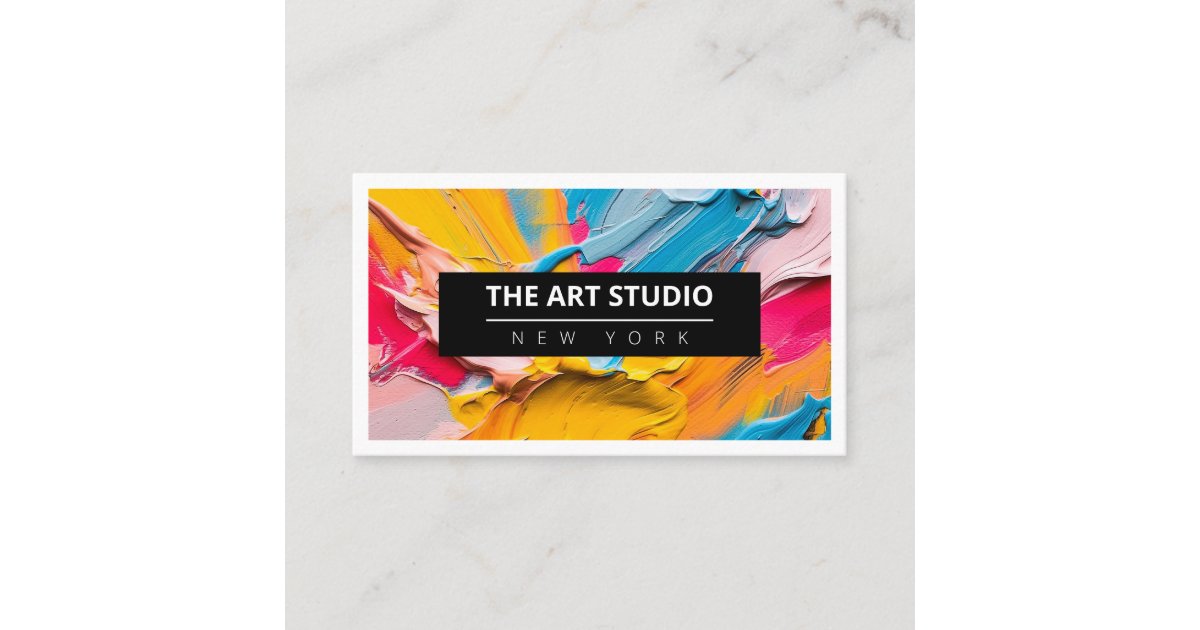Modern Name Artwork Artist Art Studio Business Card | Zazzle