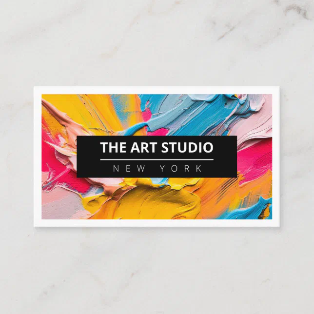Modern Name Artwork Artist Art Studio Business Card | Zazzle