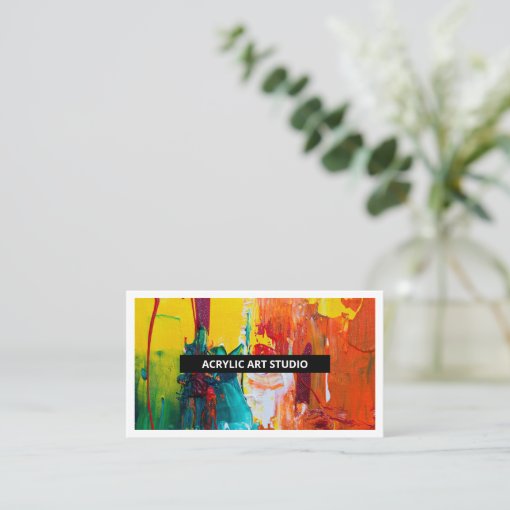 Modern Name Artwork Artist Art Studio Business Card | Zazzle