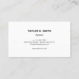 Modern Name Artwork Artist Art Studio Business Card | Zazzle