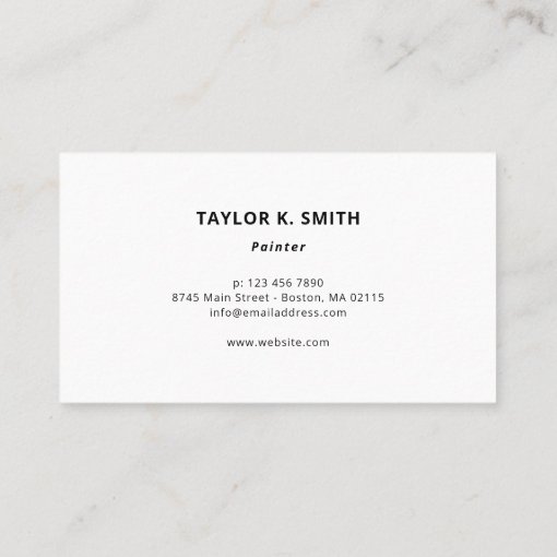 Modern Name Artwork Artist Art Studio Business Card | Zazzle