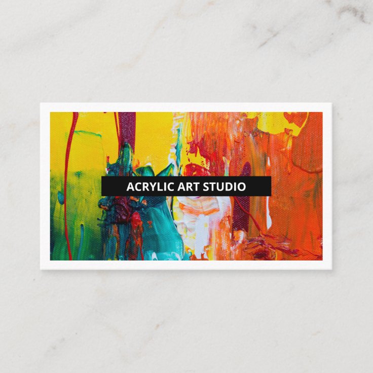 Modern Name Artwork Artist Art Studio Business Card | Zazzle