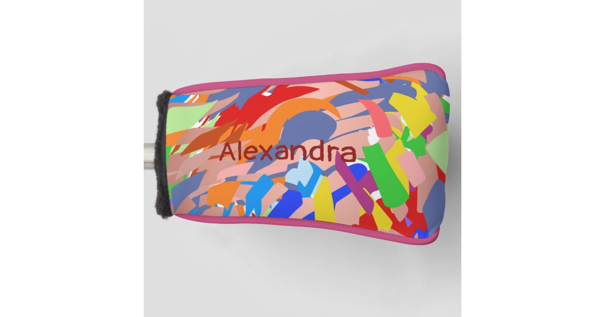 Modern Name Custom Abstract Colorful Golf Head Cover | Zazzle