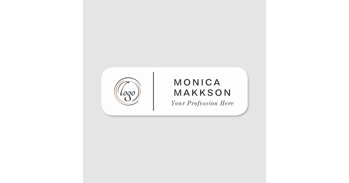 Modern Name, Logo And Title Name Tag | Zazzle