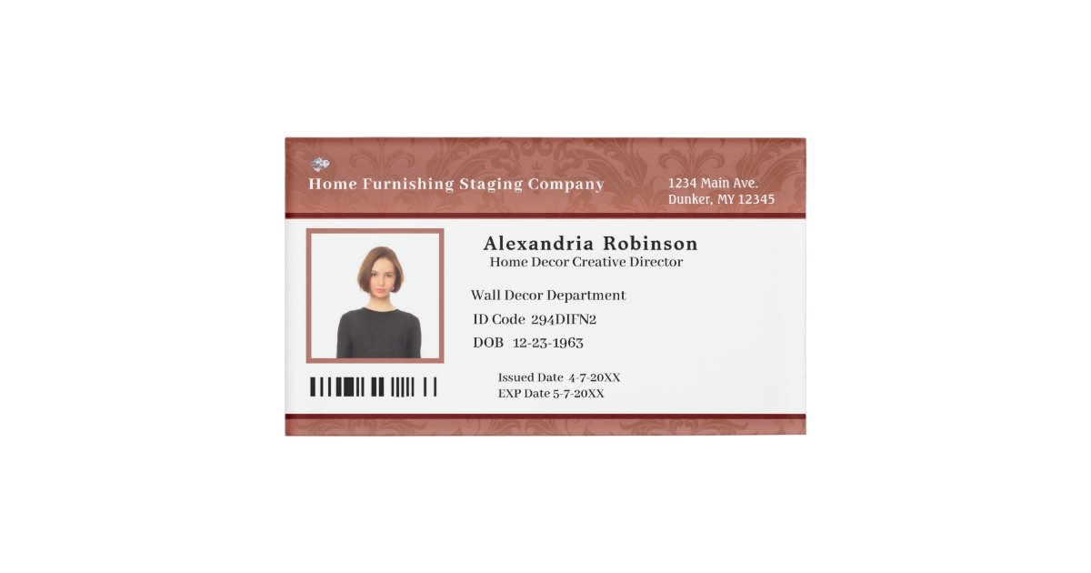 Modern Name Tag Badge Custom Employee Staff | Zazzle