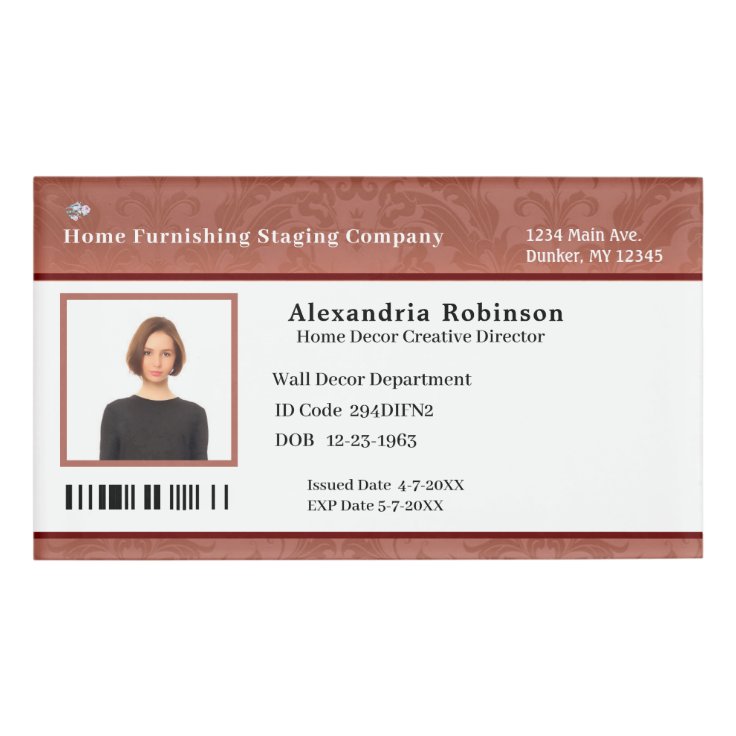 Modern Name Tag Badge Custom Employee Staff | Zazzle
