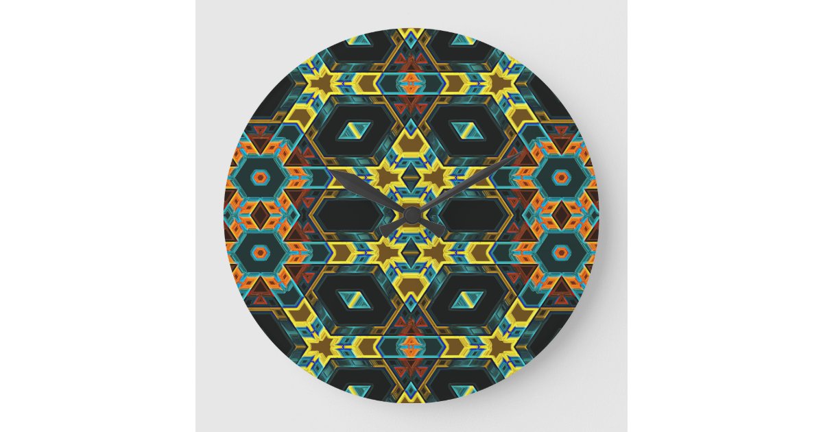 Modern Native American 2 Clock | Zazzle