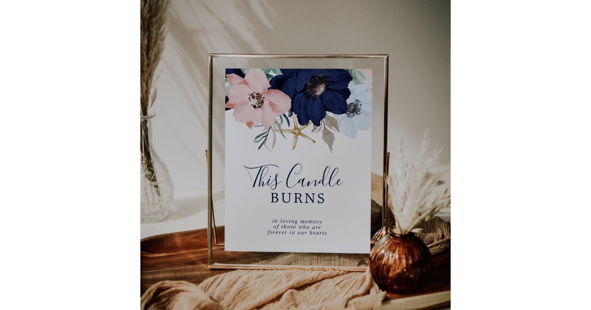 Modern Nautical Candle Burns Wedding Memorial Sign | Zazzle