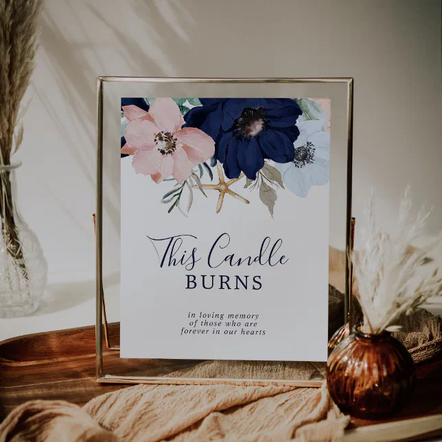 Modern Nautical Candle Burns Wedding Memorial Sign | Zazzle