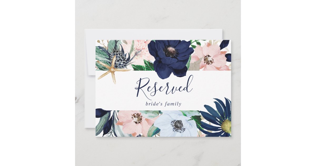 Modern Nautical | Floral Reserved Sign | Zazzle