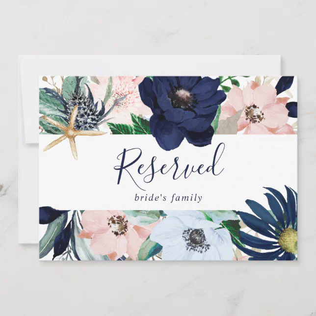 Modern Nautical | Floral Reserved Sign | Zazzle