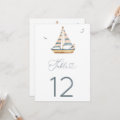 Modern Nautical Sailboat Table Number | Zazzle