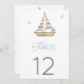 Modern Nautical Sailboat Table Number | Zazzle