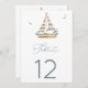 Modern Nautical Sailboat Table Number | Zazzle