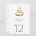 Modern Nautical Sailboat Table Number | Zazzle
