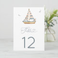 Modern Nautical Sailboat Table Number | Zazzle