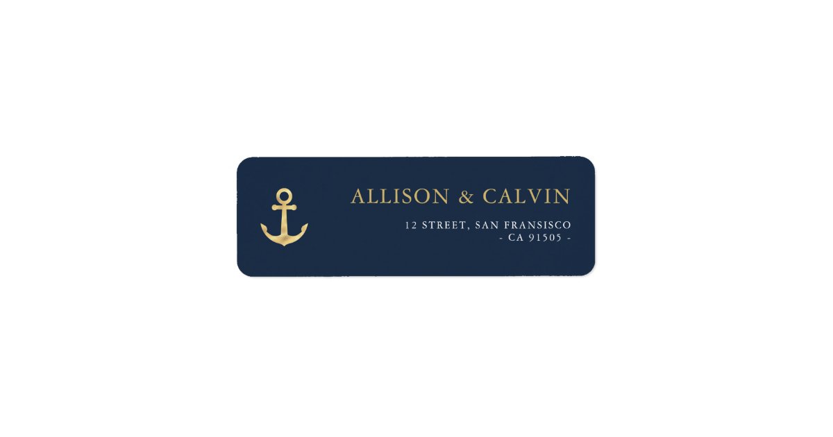 Modern nautical sea address label | Zazzle