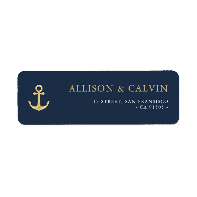 Modern nautical sea address label | Zazzle