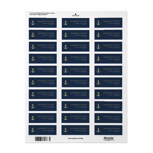 Modern nautical sea address label | Zazzle