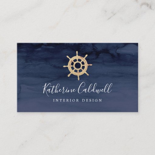 Modern Nautical | Ship Helm Business Card | Zazzle