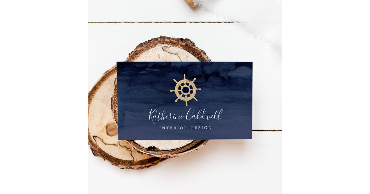 Modern Nautical | Ship Helm Business Card | Zazzle
