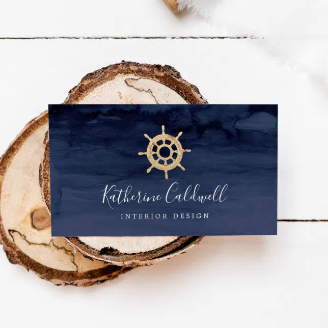 Modern Nautical | Ship Helm Business Card | Zazzle