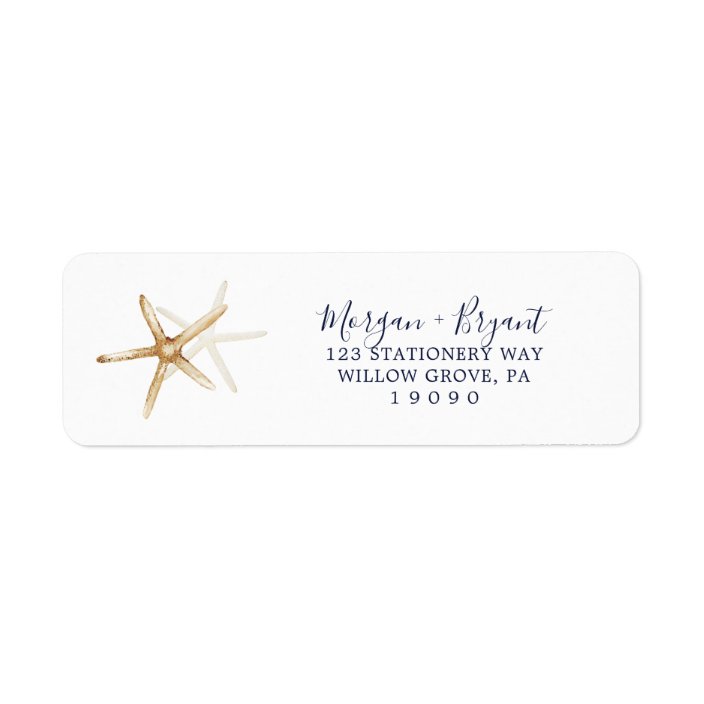 Modern Nautical | Starfish Return Address Label | Zazzle.com