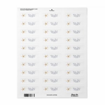 Modern Nautical | Starfish Return Address Label | Zazzle