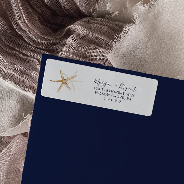 Modern Nautical | Starfish Return Address Label | Zazzle