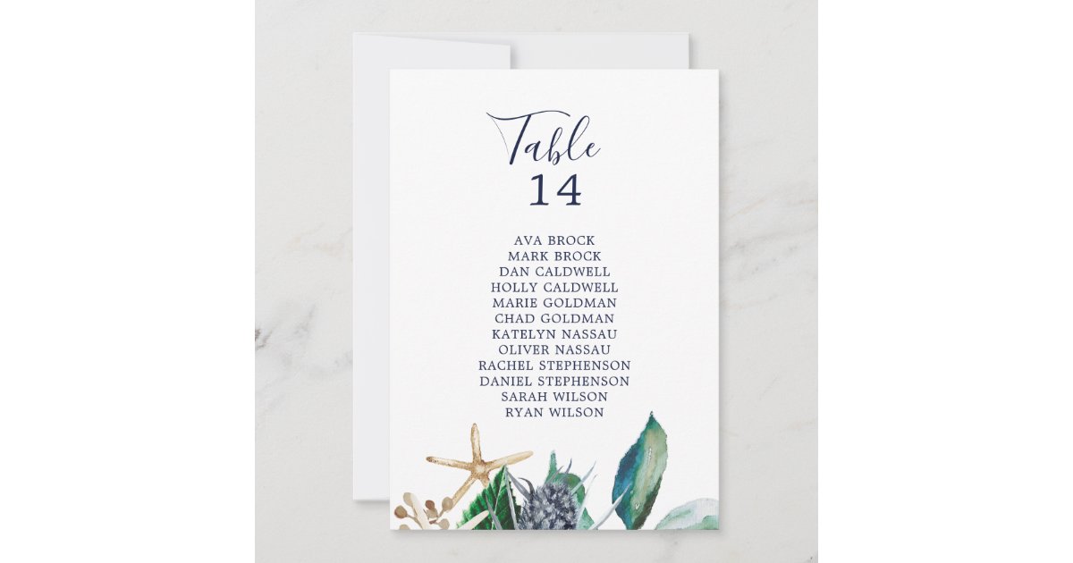 Modern Nautical Table Number Seating Chart Cards | Zazzle.com