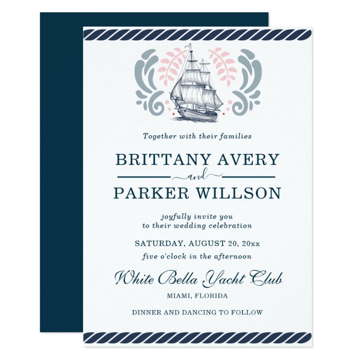 Modern Nautical Wedding Boat Invitation | Zazzle.com