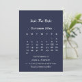 Modern navy blue calendar non-photo save the date invitation | Zazzle