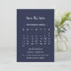 Modern navy blue calendar non-photo save the date invitation | Zazzle