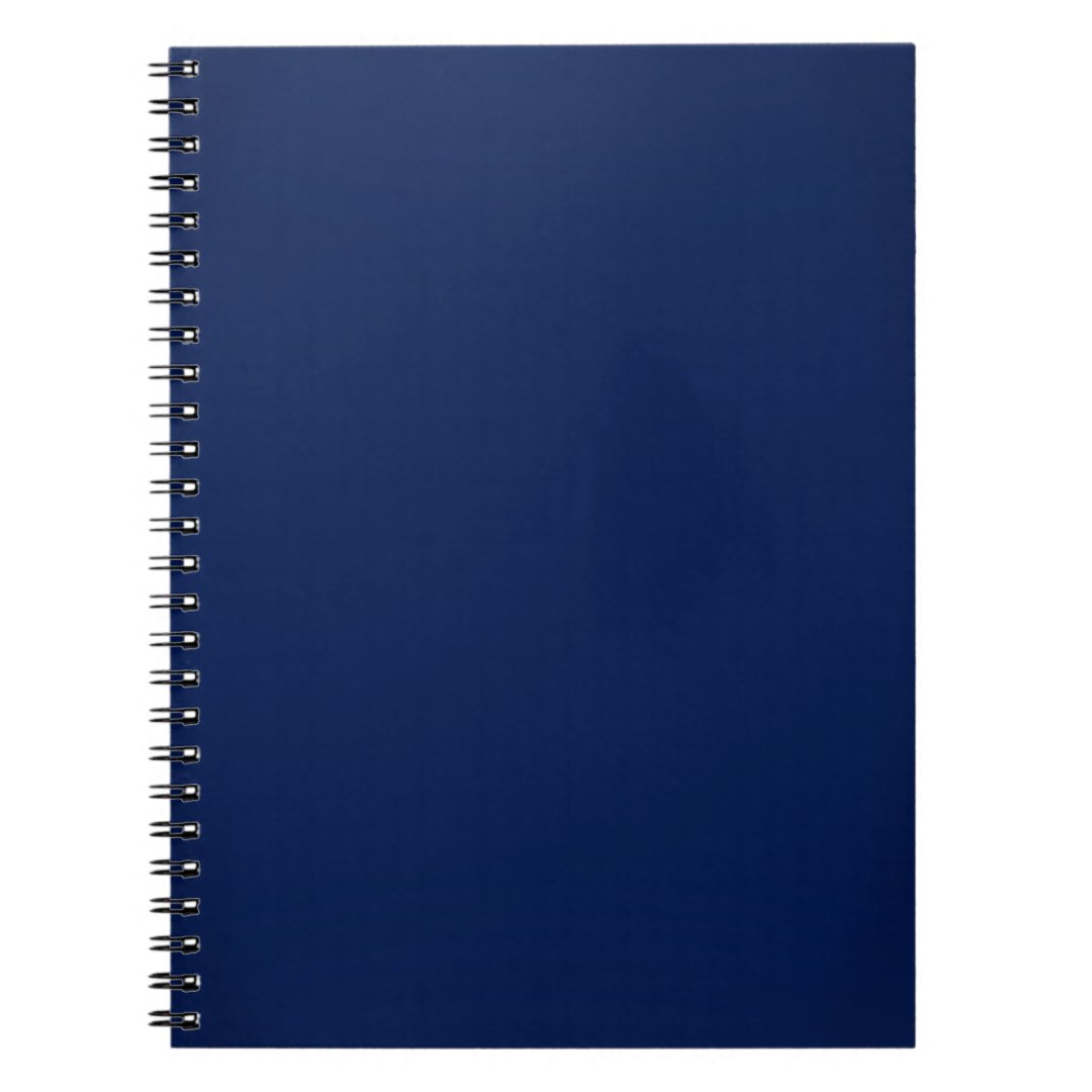 Modern Navy Blue Customizable Notebook | Zazzle