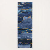 Modern Navy Blue Gold Glitter Agate Geode Monogram Yoga Mat | Zazzle
