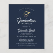 modern navy blue graduation ceremony invitation | Zazzle