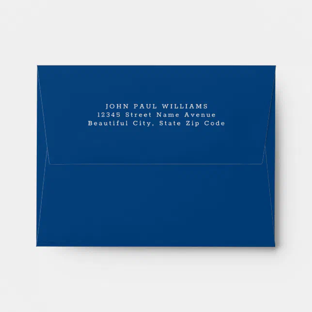 Modern Navy Blue Name Classic Typography Address Envelope | Zazzle