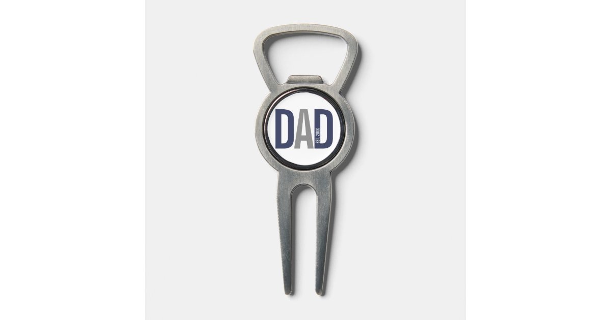 Modern Navy Blue Personalized Dad Established Divot Tool | Zazzle