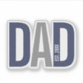 Modern Navy Blue Personalized Dad Established Sticker | Zazzle