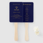Simple Navy Blue and Ivory Quote Wedding Hand Fan | Zazzle.com